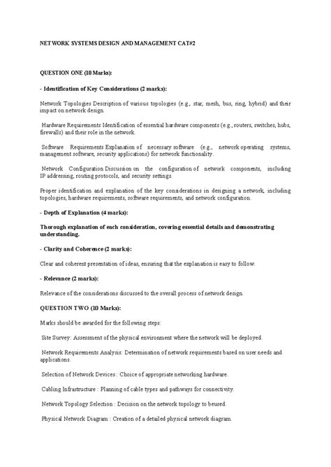 Solutions Network Systems Design And Management Cat2 Network