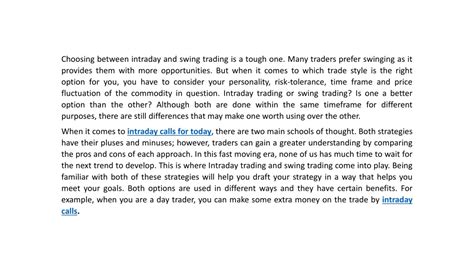 Ppt Which Is The Right Option Intraday Trading Or Swing Trading Powerpoint Presentation Id