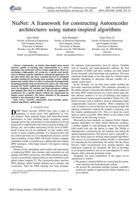 Pdf Nianet A Framework For Constructing Autoencoder Architectures