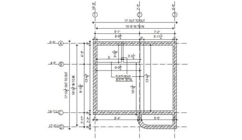Plinth Beam Structure Drawings 2d View Autocad File