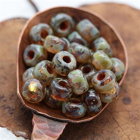 Earthy Amber Seeds 30 Premium Picasso Matubo Czech Glass Seed Beads Size 20 8192 30