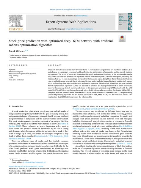 Pdf Stock Price Prediction With Optimized Deep Lstm Network With