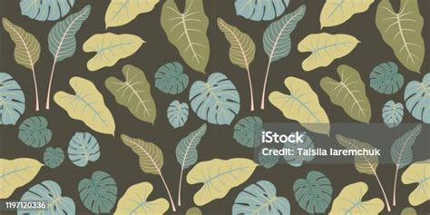열대 식물과 추상 원활한 패턴 종이 커버 직물 인테리어 장식 및 기타 사용자를위한 현대적인 이국적인 디자인 0명에 대한 스톡 벡터 아트 및 기타 이미지 Istock