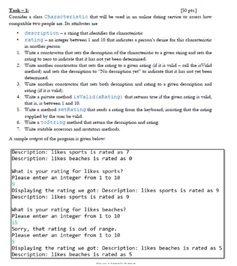 Solved Task 1 50 Pts Consider A Class Characteristic