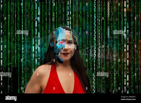 Metal Structure Exposed In Humanoid Half Robot Surrounded By Letters