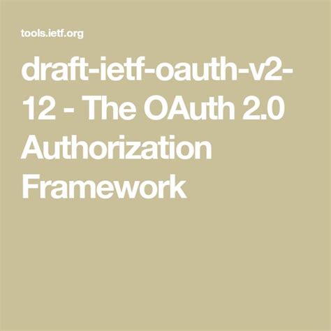 The Oauth 20 Authorization Framework