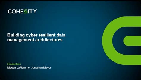Building Cyber Resilient Data Management Architectures Content Lead
