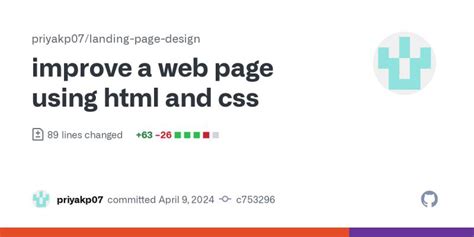 Priya Patel On Linkedin Improve A Web Page Using Html And Css