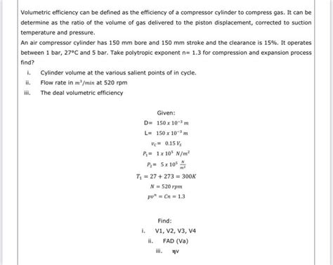 Solved Volumetric Efficiency Can Be Defined As The