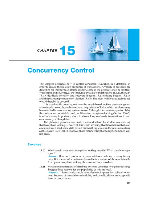 Answer To Database System Concepts C H A P T E R 15 Concurrency