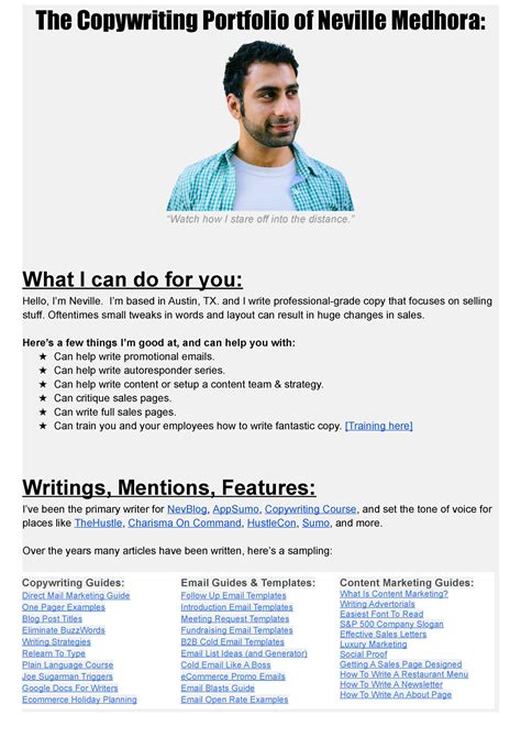 Copywriting Portfolio Of Neville Medhora Kopywriting Kourse The