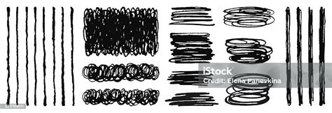 손으로 그린 그런 지 잉크 펜 스타일러스 그래픽 디자인 요소 세트 벽지 낙서 구불구불한 선 낙서 둥근 직사각형 원 모양 브러시 스트로크 선 줄무늬 거칠고 고르지 않은 예술적