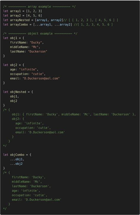 Spread Operator Examples Using Arrays And Objects By Muesingb Medium