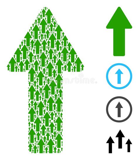 arrow up recursive composition of self icons stock vector