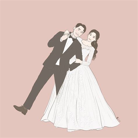 라인드로잉 웨딩 드로잉