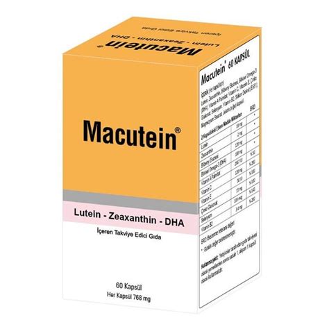 Macutein Lutein Zeaxanthin DHA 60 Kapsül | Vitaminler ve Mineraller