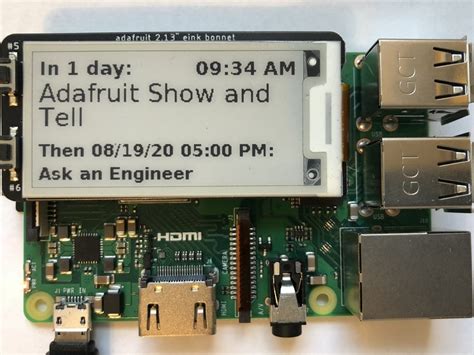 Python Setup Raspberry Pi E Ink Event Calendar Using Python Adafruit Learning System