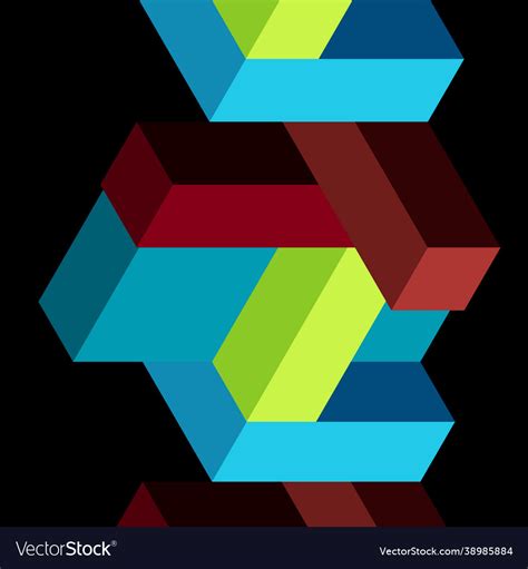 Abstract Background 3d Cubes Cubic Elements Vector Image