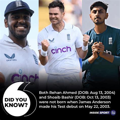 Shoaib Bashir And Rehan Ahmed Werent Even Born When James Anderson Played His First