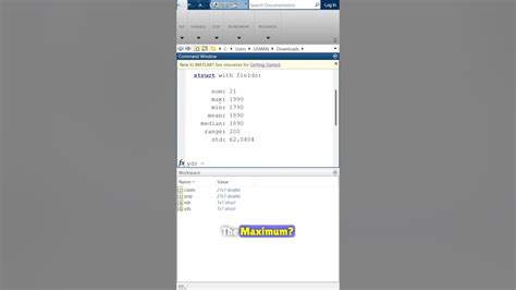 How To Calculate Basic Statistics Features In Matlab Statistics Matlab Matlabtutorials Youtube