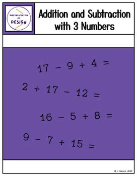 Addition And Subtraction With 3 Numbers By Differentiation By Design
