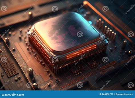 Cpu Processor With Modern Futuristic Technology Appearance Neural Network Generated Art Stock