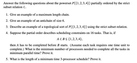 solved answer the following questions about the powerset
