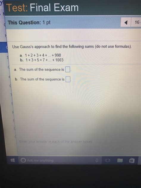 Solved Use Gausss Approach To Find The Following Sums Do