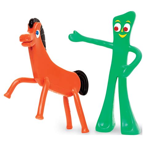 Collections Etc Gumby And Pokey Bendable And Posable Action Figure Pair