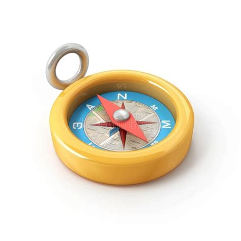 Yellow Compass With Map Guiding Your Journey To Success Stock