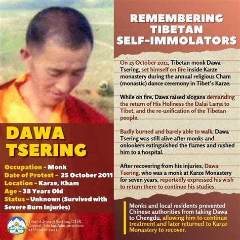 Remembering Tibetan Self Immolators Dawa Tsering Central Tibetan