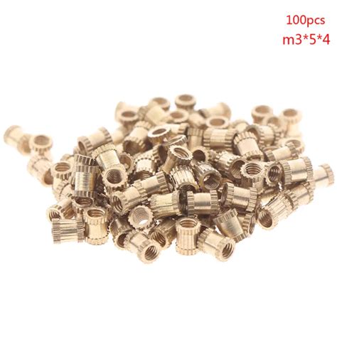Lei Blowing 100pcs M3 Nut Injection Molding Brass Knurled Thread