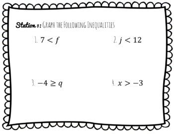 Graphing Solving Inequalities Stations By Cookin With Algebra