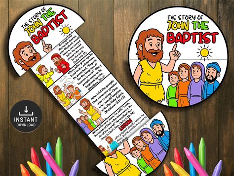 John The Baptist Bible Story Craft Sunday School Activity Digital