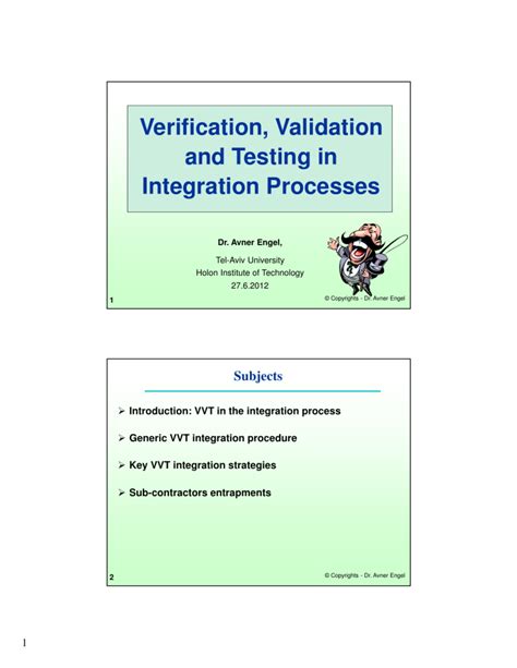 Vvt Integration Verification Validation And Testing Strategies