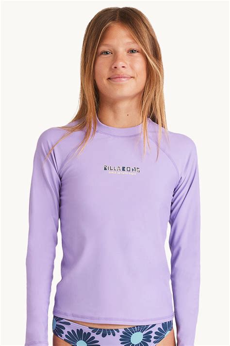 Billabong Girls Heat Wave Long Sleeve Suntop Light Purple