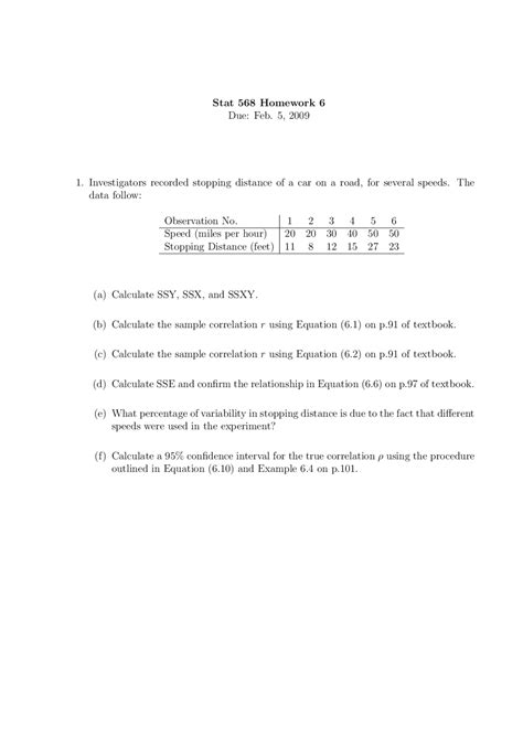 homework 6 regression analysis stat 5680 docsity