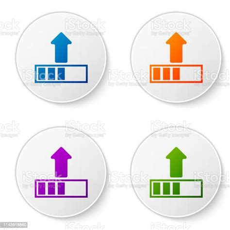 색상 로딩 아이콘 흰색 배경에 고립입니다 업로드가 진행 중입니다 진행률 표시줄 아이콘입니다 원 버튼의 색상 아이콘을 설정 합니다 벡터 일러스트 0명에 대한 스톡 벡터 아트