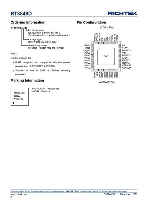 Rt8848d Multi Phase Pwm Controller Richtek