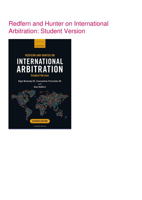 Ppt Download Pdf Redfern And Hunter On International Arbitration
