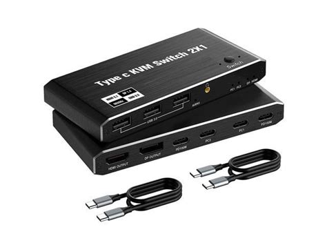 X USB C KVM Switch PCs Share Monitor USB Devices Mm Audio K Hz USB C KVM