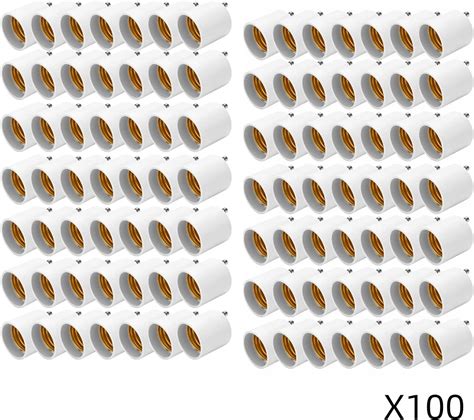 Jackyled 100 Pack Gu24 To E26e27 Converts Gu24 Bulb Adapter Gu24 Pin Base Fixture Two Prong