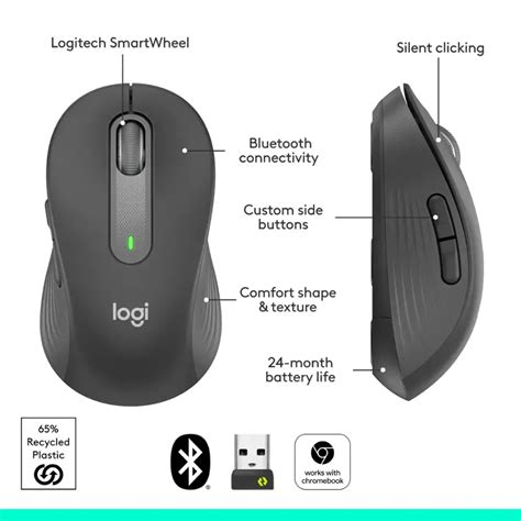 Logitech Signature M650 L Full Size Wireless Optical Scroll Mouse With Silent Clicks Wireless