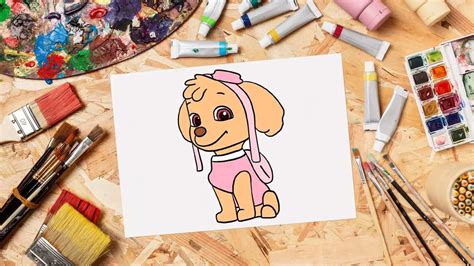 آموزش گام به گام نقاشی سگ های نگهبان اسکای برای کودکان