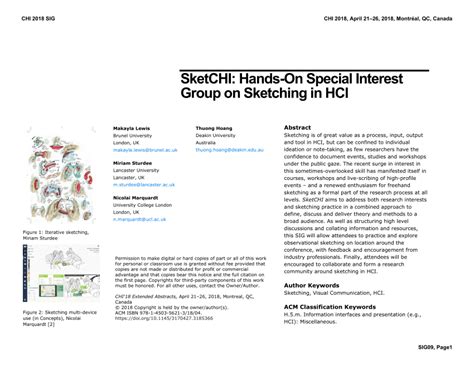 Pdf Sketchi Hands On Special Interest Group On Sketching In Hci