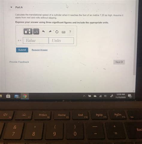 Solved Part A Calculate The Translational Speed Of A