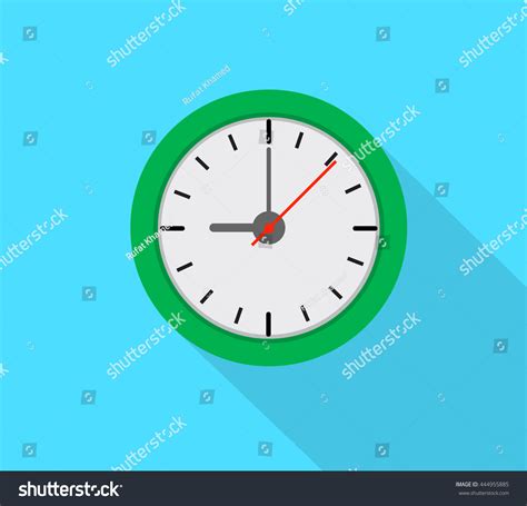 Clock Icon Flat Design Vector Illustration Stock Vector Royalty Free Shutterstock