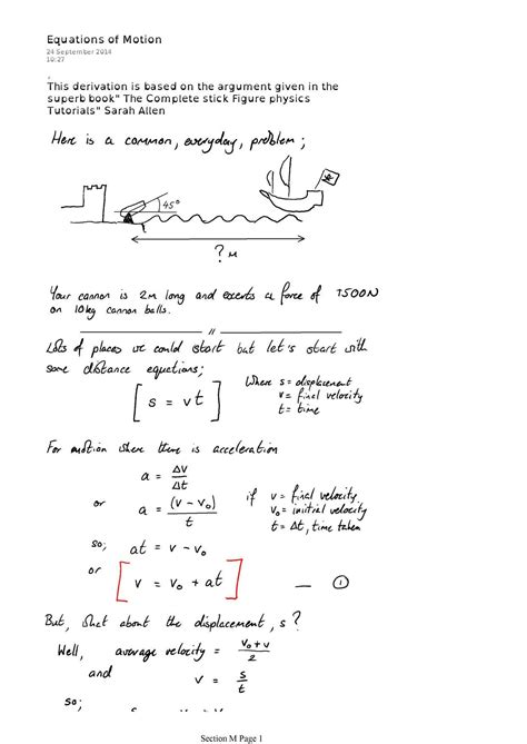 Deriving The Equations Of Motion Exciting Physics Lessons