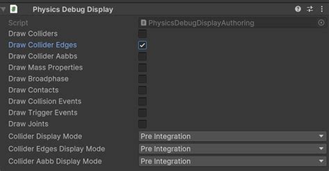 Ignore Some Colliders From Physics Debug Display Unity Engine Unity