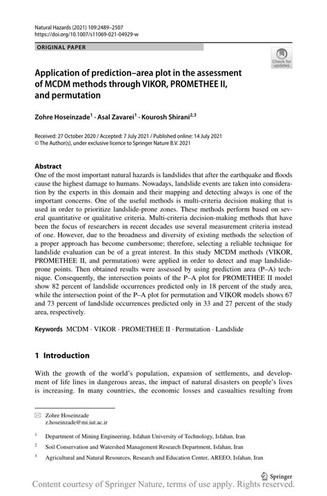 Application Of Predictionarea Plot In The Assessment Of Mcdm Methods